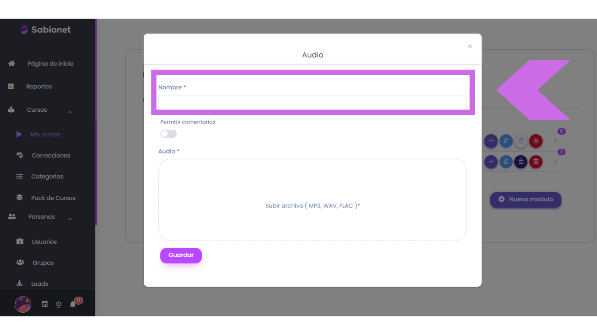 Como subir Audios, PDFs y Descargables en Sabionet